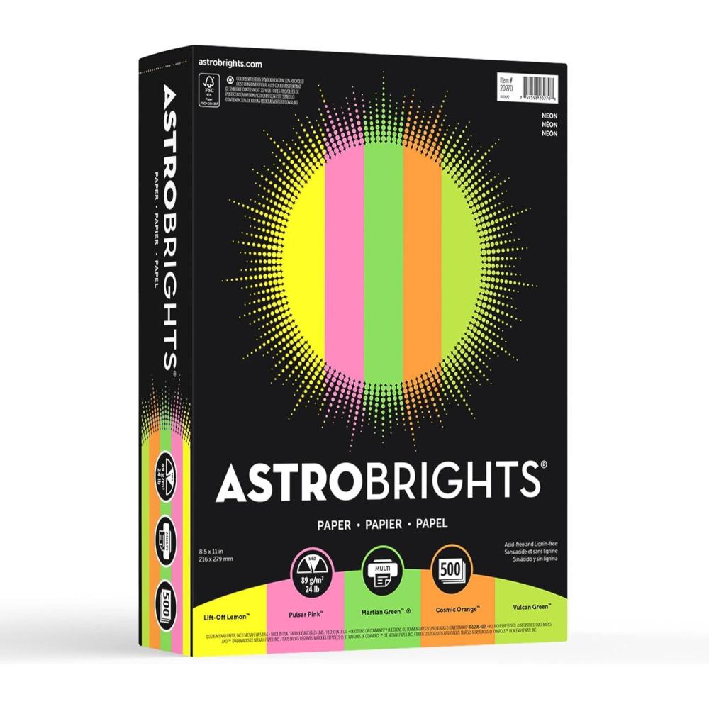 Neenah Astrobrights® Bright Color Paper, Letter Size Paper, 24 lb ...